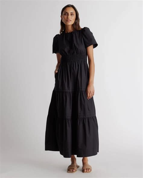 Quince 100 Organic Cotton Tiered Maxi Dress