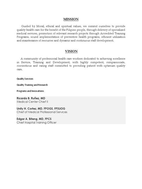 Itrmc Vision And Mission Pdf