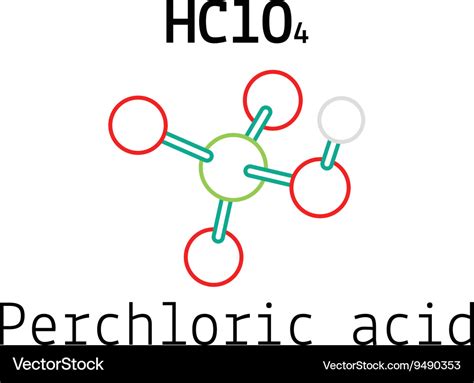 Hclo4 Perchloric Acid Molecule Royalty Free Vector Image