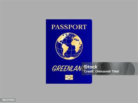 생체 인식 디지털 칩 사실적인 파란색 표지 아이콘 로고 문자 그린란드와 지구 세계 실루엣 광고에 대한 벡터 일러스트레이션국제 여권 가정 생활에 대한 스톡 벡터 아트 및 기타