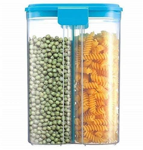 Plastic Rectangular 2 Section Storage Container Capacity