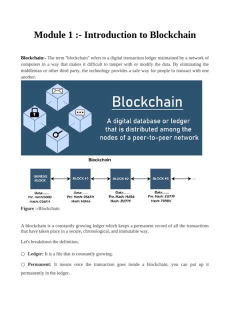 Module 1 Introduction To Blockchain Pdf Bitcoin Cryptocurrency