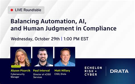 Roundtable Balancing Automation Ai And Human Judgment In Compliance Echelon Risk Cyber