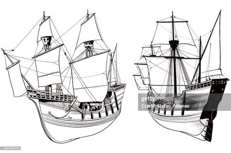 Medieval Ship Drawing Cog And Galley General Ship Types In 2019