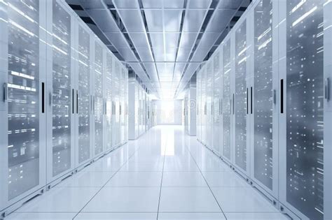 Computer Data Center Room Facility With Server Racks Storage Solutions Cloud Storage Servers