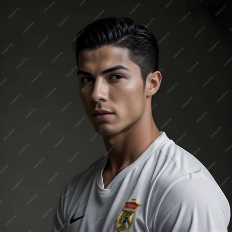 Cristiano Ronaldo Soccer Portrait Premium Ai Generated Image