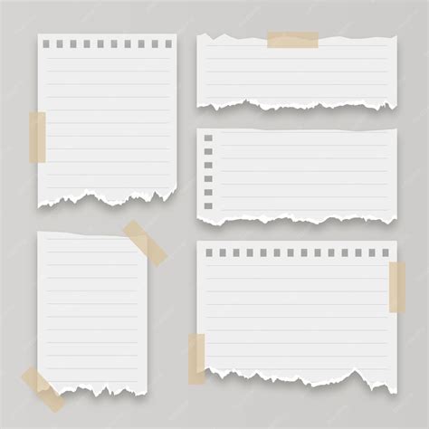 현실적인 찢어진 종이 모음 무료 벡터