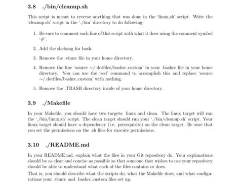 Solved 3 7 Bin Linux Sh Write The Following Inside Of The Chegg Com