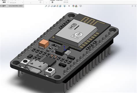 ESP8266 NodeMCU 微控制板 STEP 模型图纸下载 懒石网