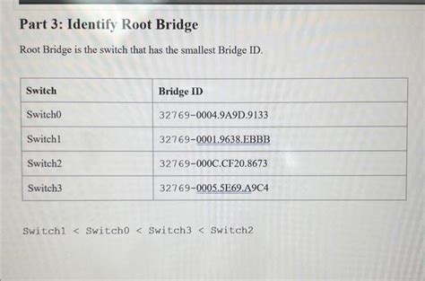 Solved Part Identify Root Bridge Root Bridge Is The Chegg Com