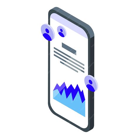 Premium Vector Isometric Smartphone Showing Crm App Interface With Growing Statistics And User