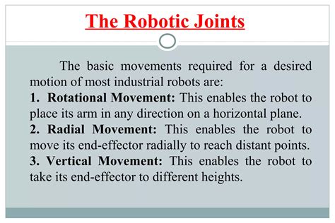 The Robotic Joints And End Effectors Ppt Robotics Technology