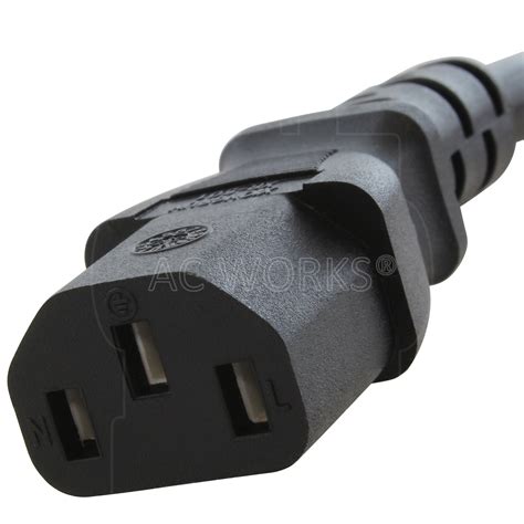 1ft 13a Iec C14 Sheet E It Plug With Mounting Holes To Iec C13 Connector Ac Connectors