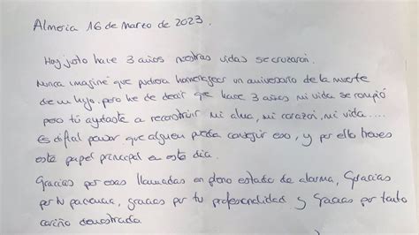 La Emotiva Carta De Una Madre De Almería A La Psicóloga Que Le Ayudó A