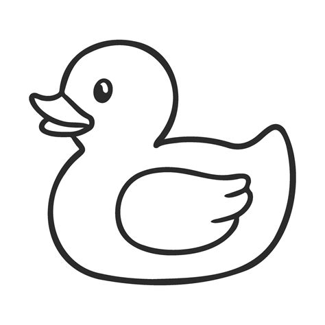 Simple Black And White Rubber Duck Outline 68550280 Vector Art At Vecteezy
