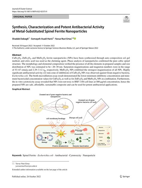 Pdf Synthesis Characterization And Potent Antibacterial Activity Of