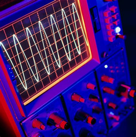 View Of Oscilloscope Showing A Voltage Time Trace By Science Photo Library