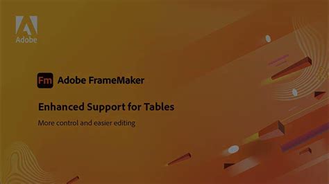 Enhanced Support For Tables In Adobe Framemaker Youtube