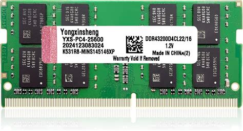Yongxinsheng Ddr4 3200mhz 16gb Laptop Ram Pc4 25600 Sodimm Non Ecc Unbuffered 1 2v 2rx8 Dual