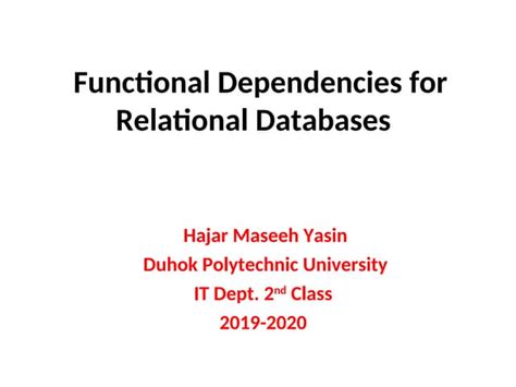 Functional Dependency For Relational Databaseppt