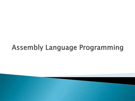 Ppt Assembly Language Programming Powerpoint Presentation Free Download Id3322674
