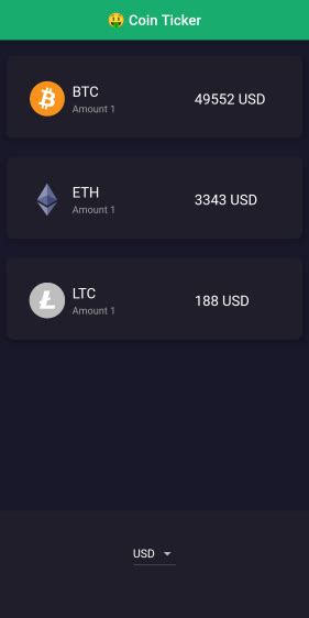 github ezgihareket coin ticker flutter
