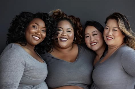 Premium Photo Fat Women Joyful Group Portrait