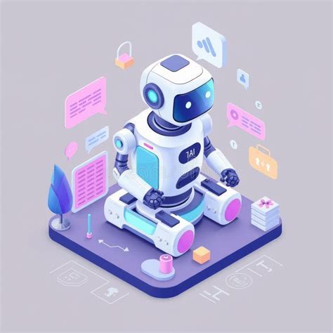 Ai Chatbot Conceptual Drawing In Three Dimensions Isometric And Flat Chatgpt Stock