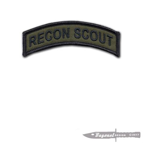 Recon Scout Od Embroidered Tab 1 X 3 1 2 Black Merrowed Edge With Hook And Loop Backing