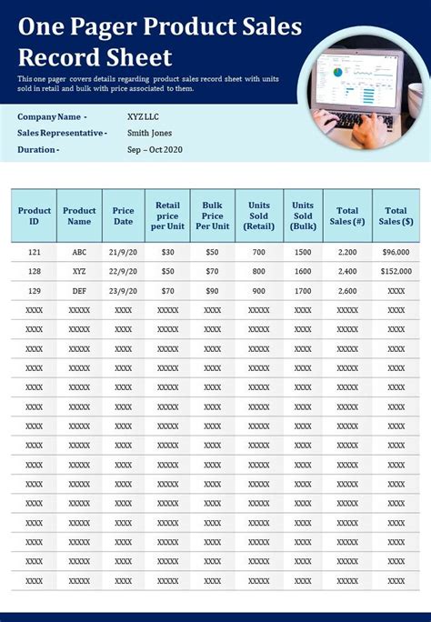 One Pager Product Quotation Sheet Presentation Report Infographic Ppt Eroppa