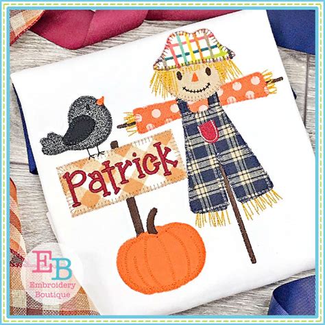Scarecrow Scene Applique Fall Embroidery Design Digital Download Etsy