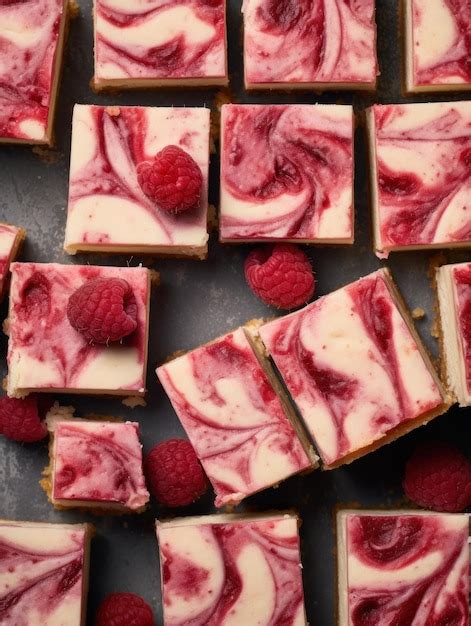 Premium Ai Image Raspberry Swirled Cheesecake