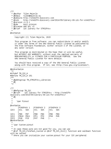 Tm Stm32f4 I2c Pdf Pointer Computer Programming Bit