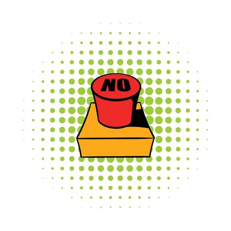 No Red Button Icon Comics Style 14164706 Vector Art At Vecteezy