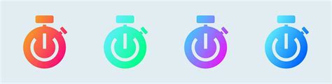 Stopwatch Solid Icon In Gradient Colors Timer Signs Vector