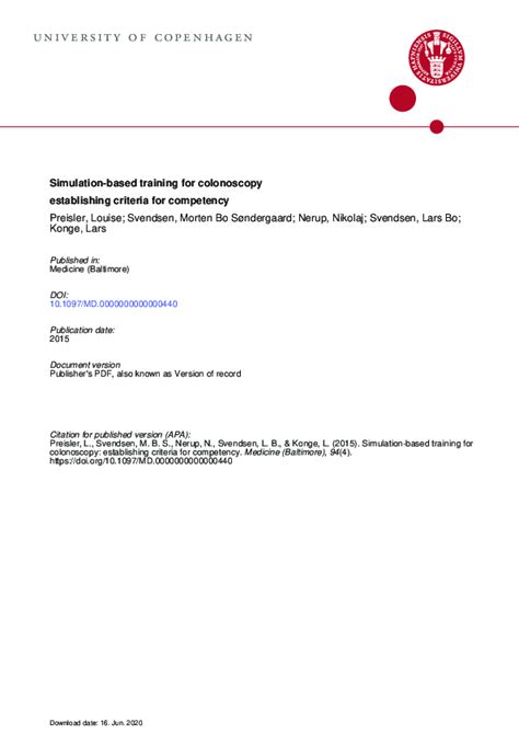 Pdf Simulation Based Training For Colonoscopy