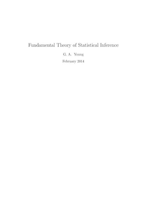 Pdf Fundamental Theory Of Statistical Inferenceayoung Ltcc Coursenotes2014 Pdf · 2 Decision