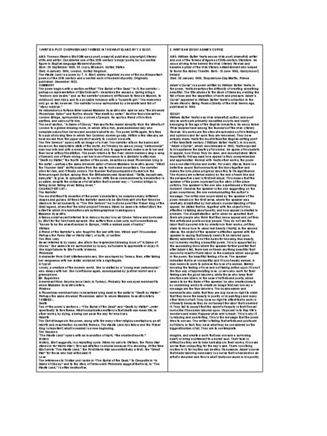 Cc10 P1 Pdf Pdf T S Eliot W B Yeats