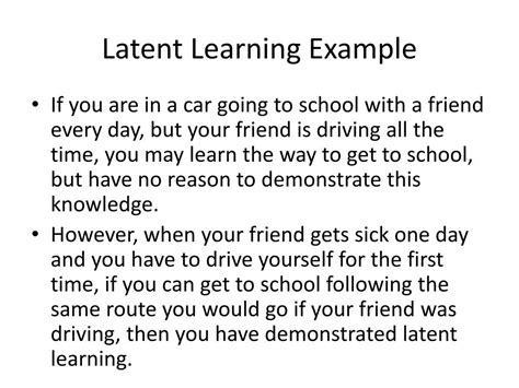 Examples Of Latent Learning