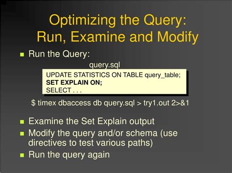 Ppt Informix Sql Performance Tuning Powerpoint Presentation Free