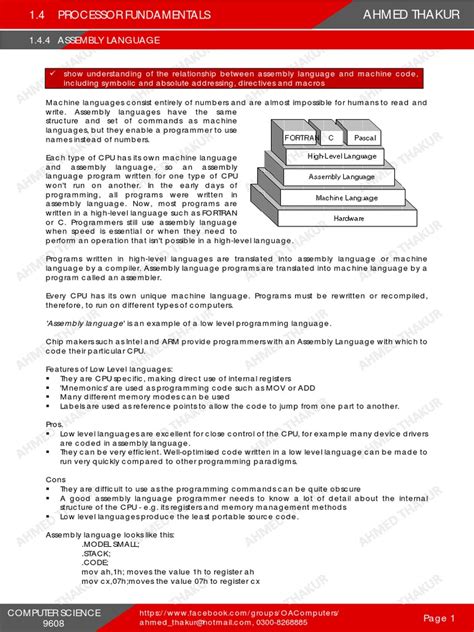 1 4 4 assembly language pdf assembly language central processing unit