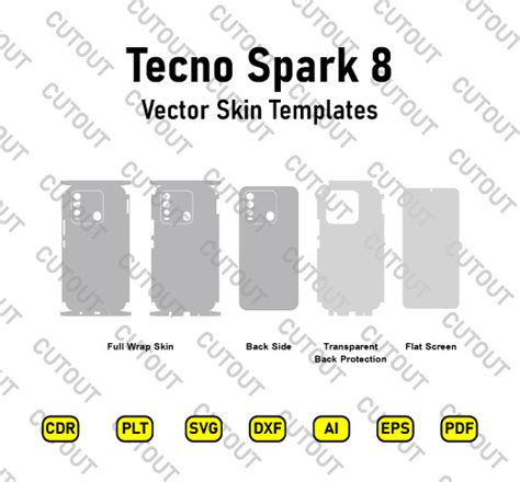 Tecno Spark Vector Skin Cut Files