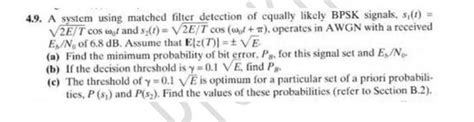 A System Using Matched Filter Detection Of Chegg