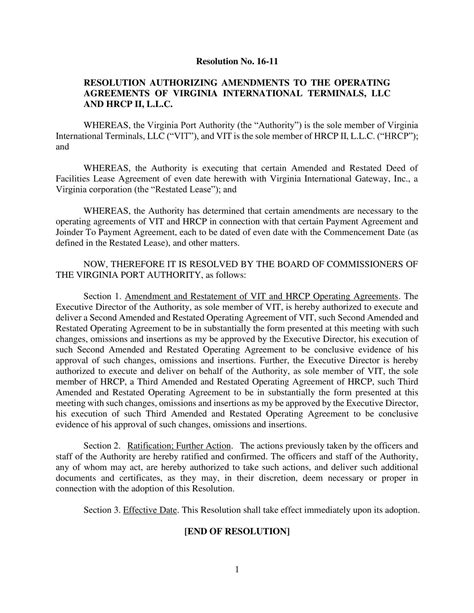 Free Printable Amendment To Llc Operating Agreement Templates