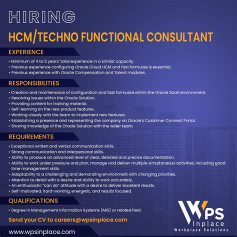 Hcm Technofunctional Consultant Problemsolver Logicalapproach