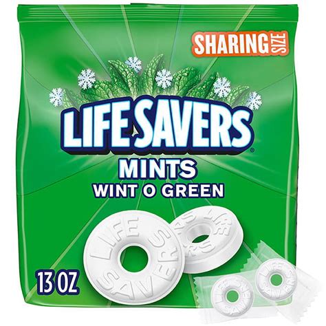 Life Savers Wint O Green Breath Mints Hard Candy Sharing Size 13 Oz