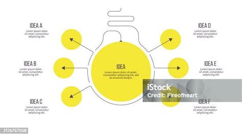 비즈니스 인포그래픽 6단계 옵션 섹션이 있는 아이디어 차트 벡터 템플릿입니다 미끄러짐에 대한 스톡 벡터 아트 및 기타 이미지 미끄러짐 전구 0명 Istock