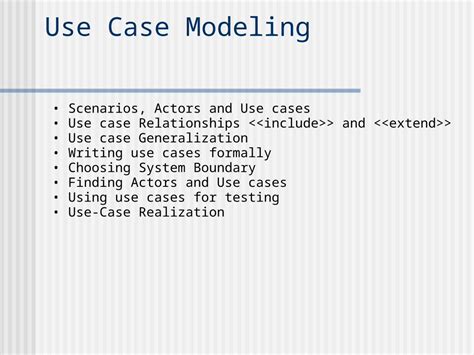 PPT Use Case Modeling Scenarios Actors And Use Cases Use Case Relationships And Use Case