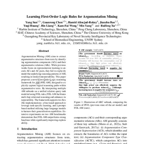 Learning First Order Logic Rules For Argumentation Mining Acl Anthology