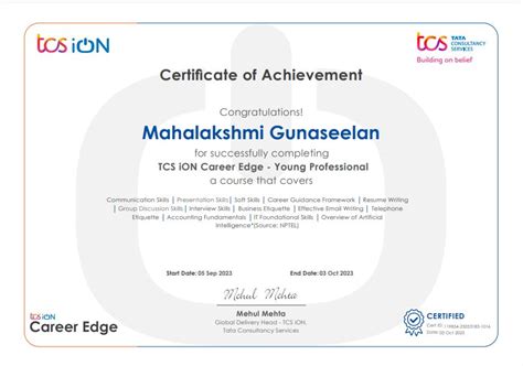 Mahalakshmi Gunaseelan On Linkedin Professionalgrowth Certification